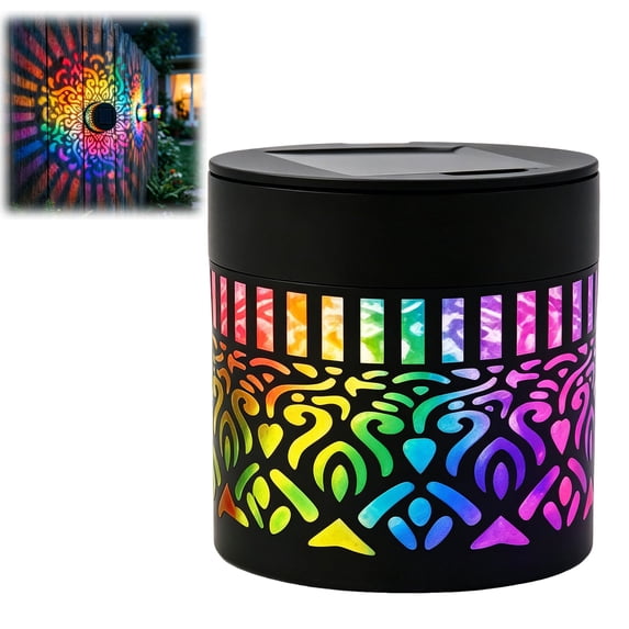Outdoor Solar Mandala Projection Light 7 Color Changing Waterproof ...