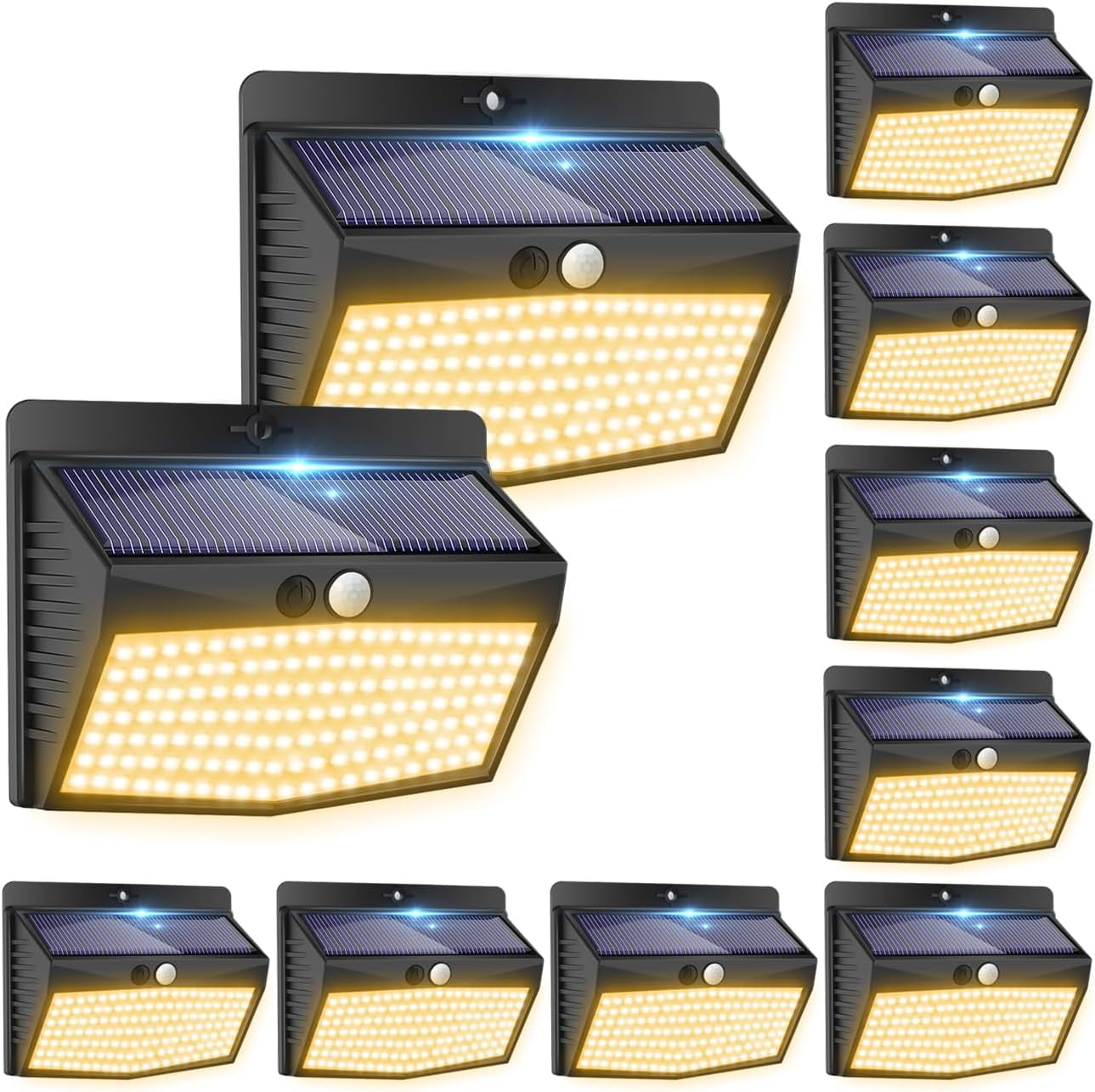 Outdoor Solar Motion Sensor Lights [138 LED/10 Packs] Solar Outdoor ...