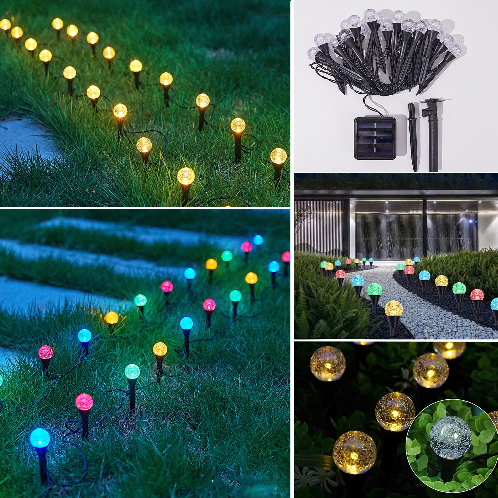Outdoor Solar Pathway Lights, 30 Pcs Led Ground Lights, Rechargeable ...
