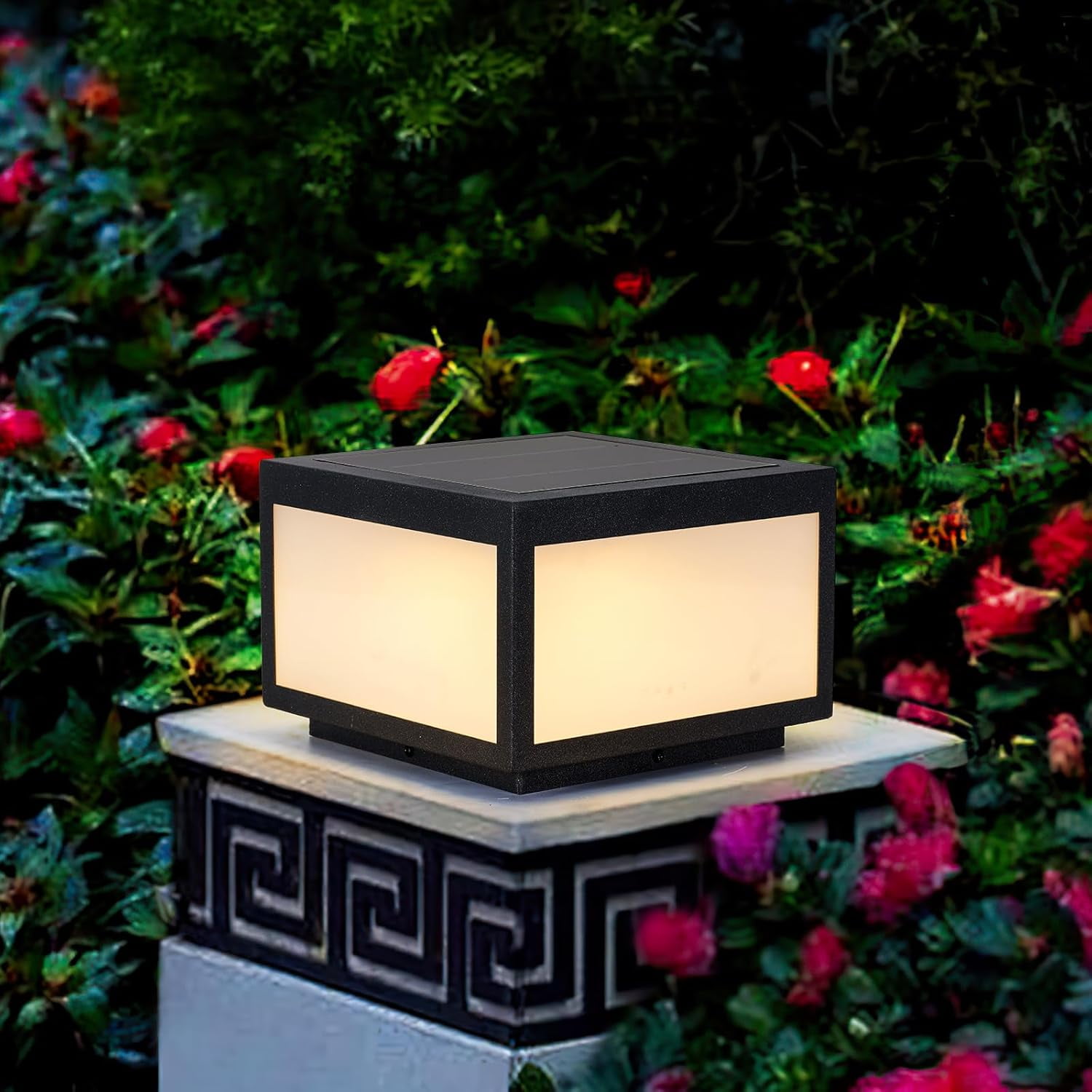 Outdoor Solar Post Light, Solar Column Lights, Pillar Lights LED Fence ...