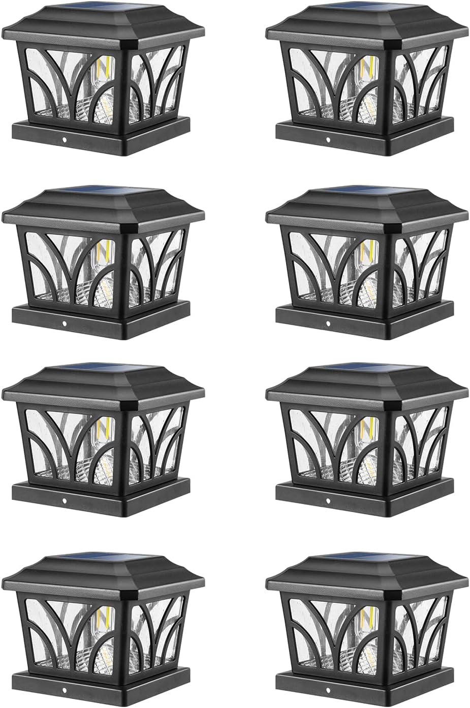 Outdoor Solar Post Lights, 2 Modes Aluminum Deck Fence Cap Light with ...