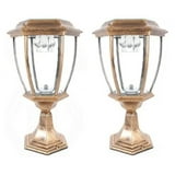 Outdoor Solar Post Lights, Metal Solar Powered LED Pillar Light ...