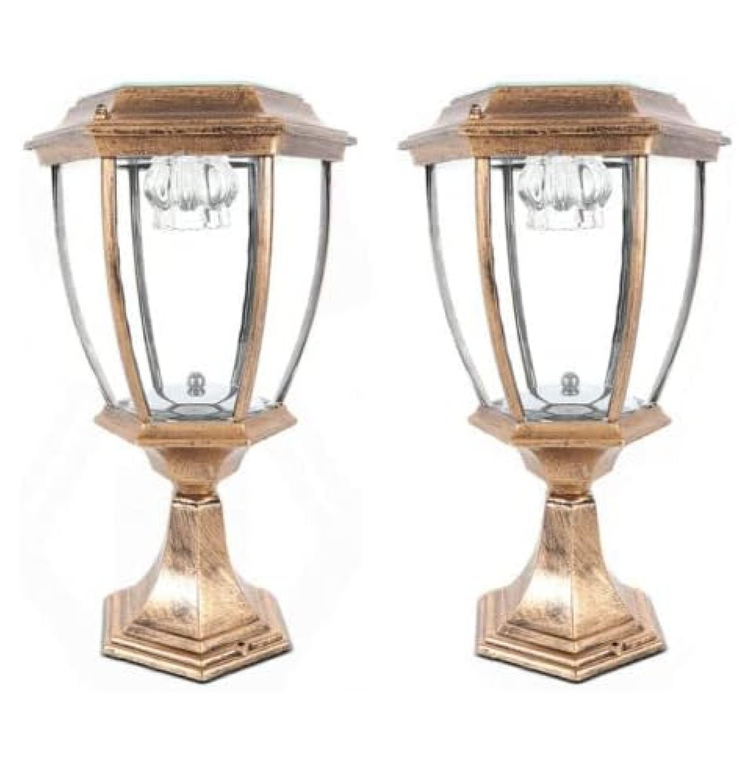 Outdoor Solar Post Lights, Metal Solar Powered LED Pillar Light ...