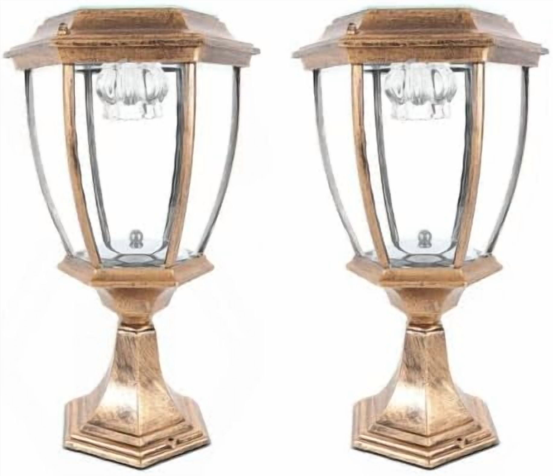 Outdoor Solar Post Lights, Metal Solar Powered LED Pillar Light ...
