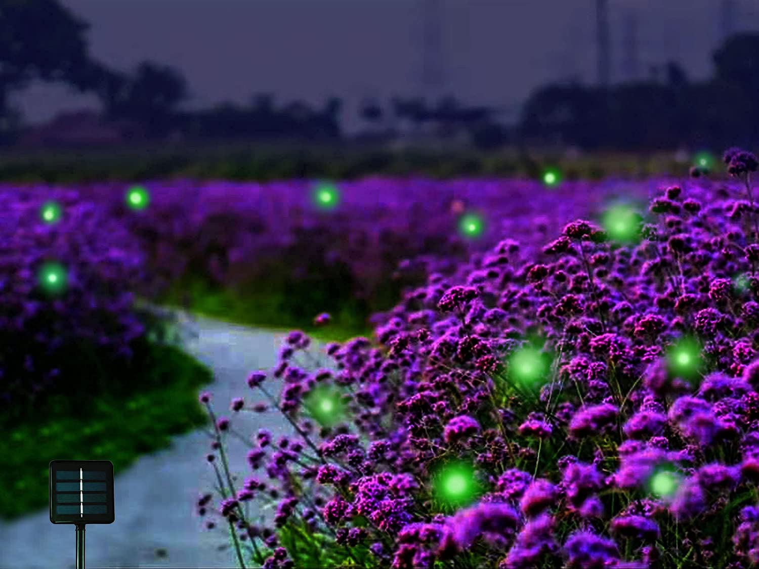 Outdoor Solar Powered Firefly Lights - Flickering String Lights with 9 ...