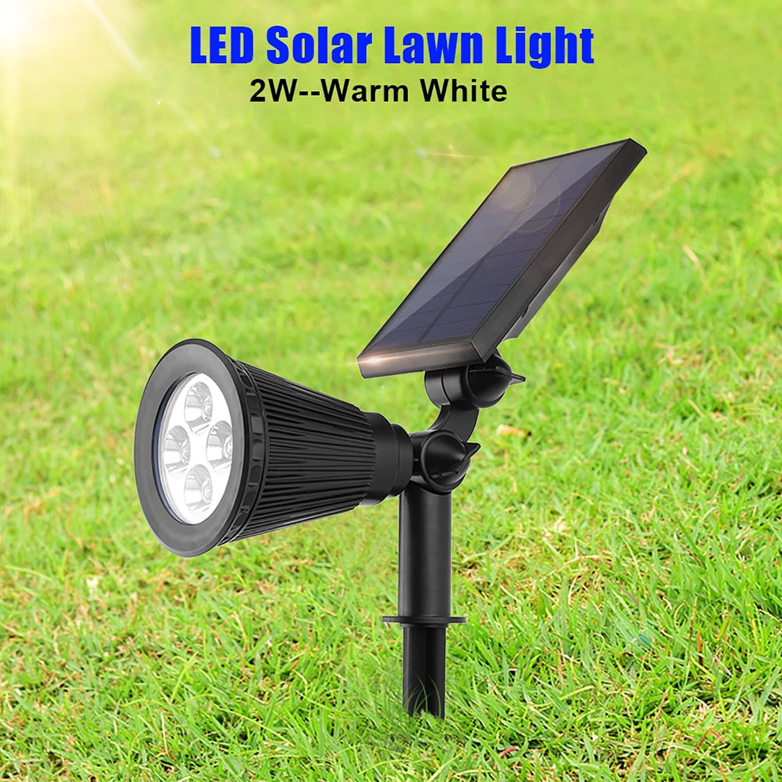Outdoor Solar Powered Lawn Light 4LED Garden Yard Pathway Spotlight ...