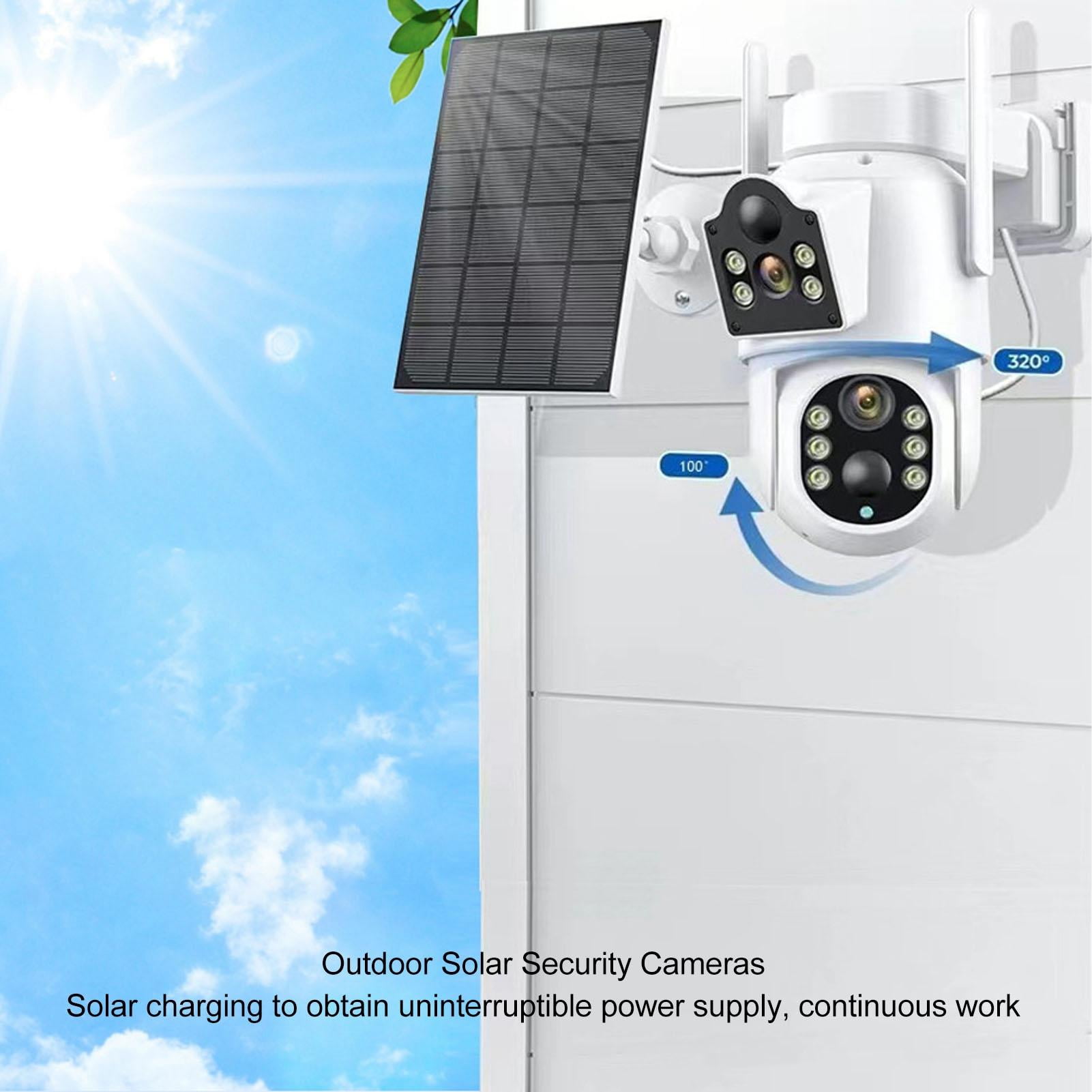 Outdoor Solar Security Cameras 2MP Dual Lens High Definition Remote ...