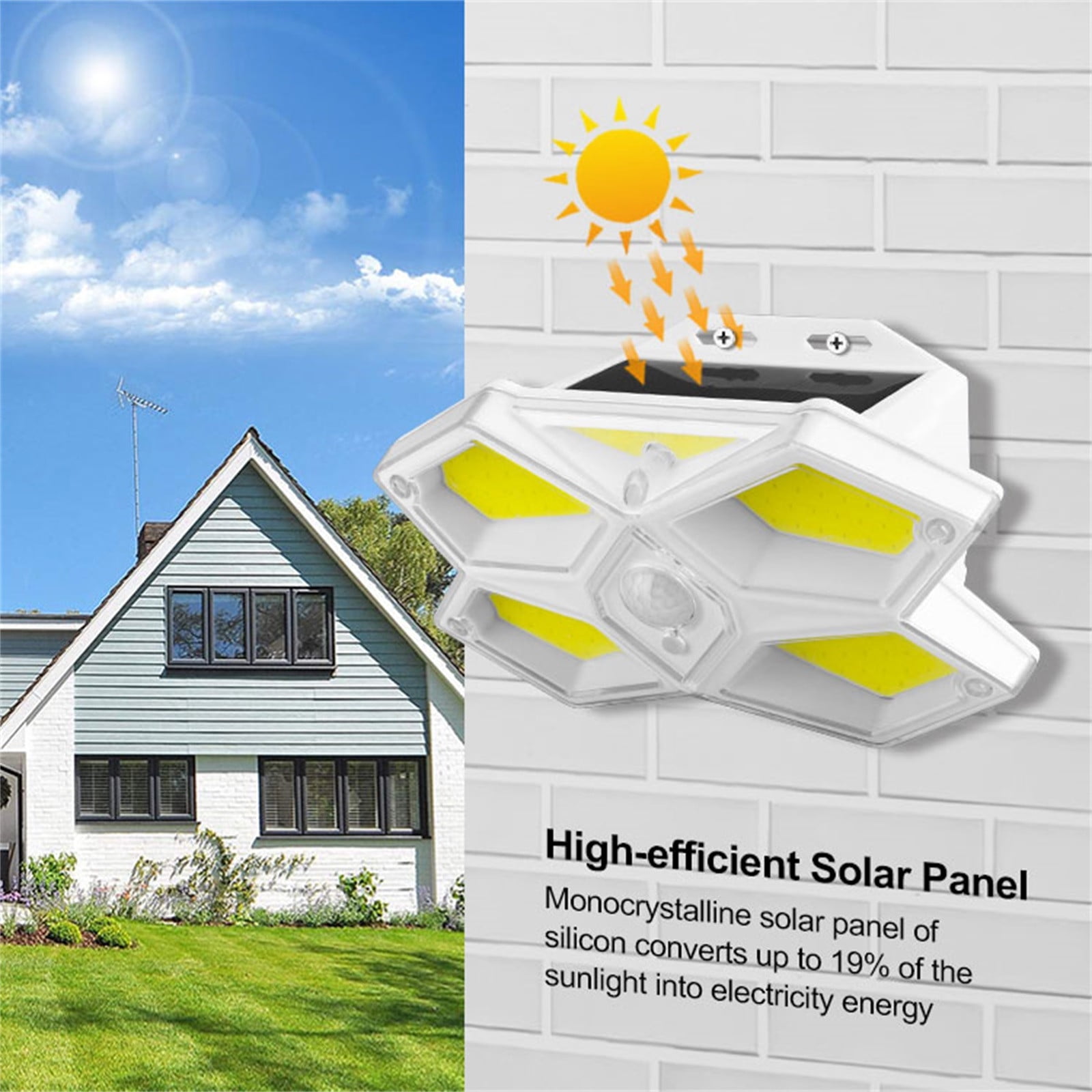 Outdoor Solar Security Lights, 100 Led Motion Sensor Lights, Waterproof ...
