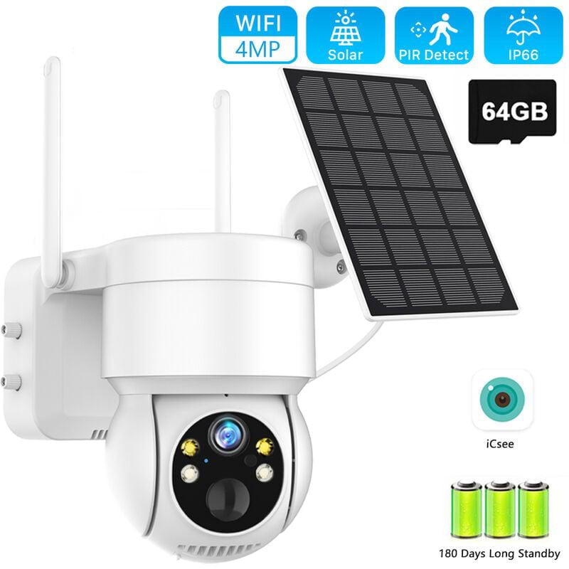 Outdoor Solar Surveillance Camera WiFi PTZ 1080P PIR Human Detection ...