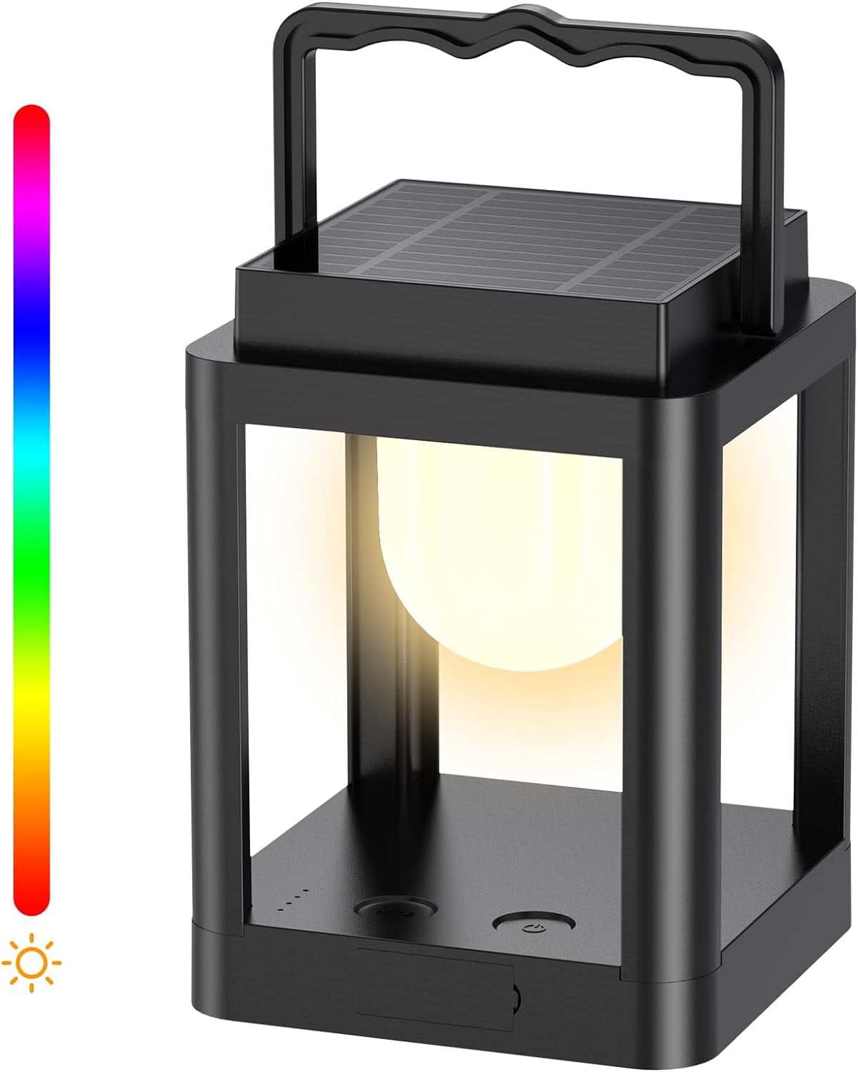 Outdoor Solar Table Lamp,Collasis 10 RGB Color Changing Lights,Portable ...