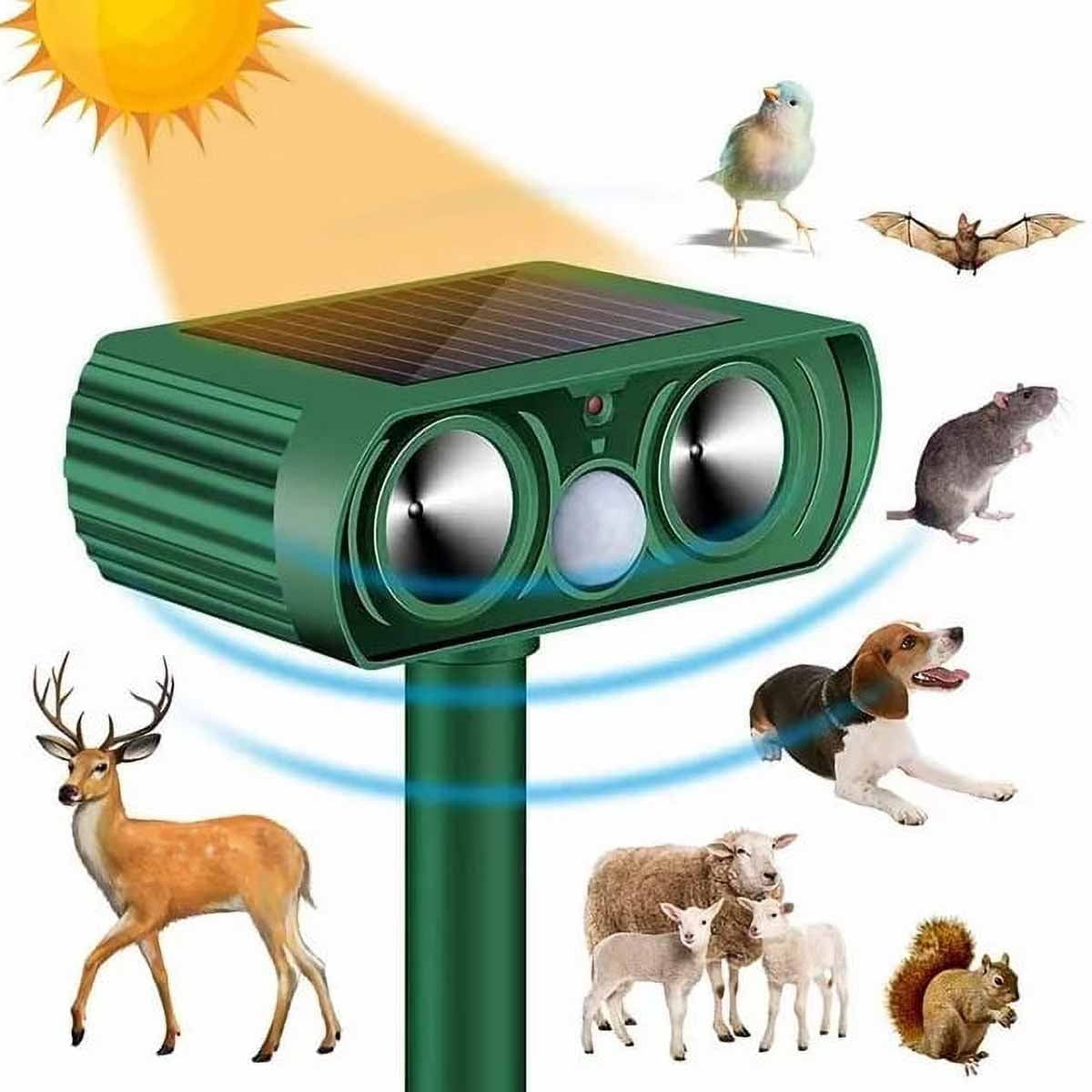 Outdoor Solar Ultrasonic Animal Repellent Rat Repellent Bird Repellent ...