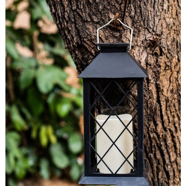 Outdoor Solar Wind Lantern LED Plastic Candle Lantern for Patio and ...