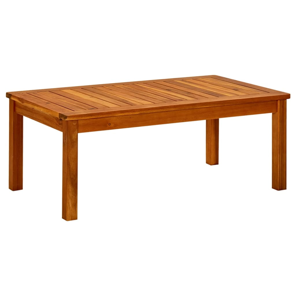 Outdoor Solid Acacia Wood Patio Coffee Table, 35.4x19.7x14.2, Rustic ...