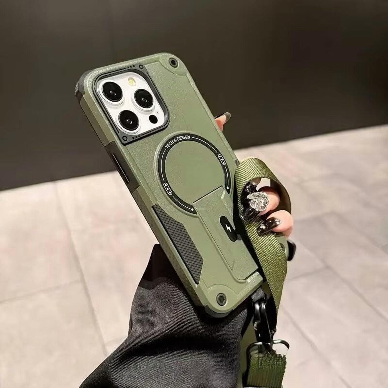 Outdoor Sports Long Strap Crossbody Magnetic Bracket Case for iPhone 17 ...