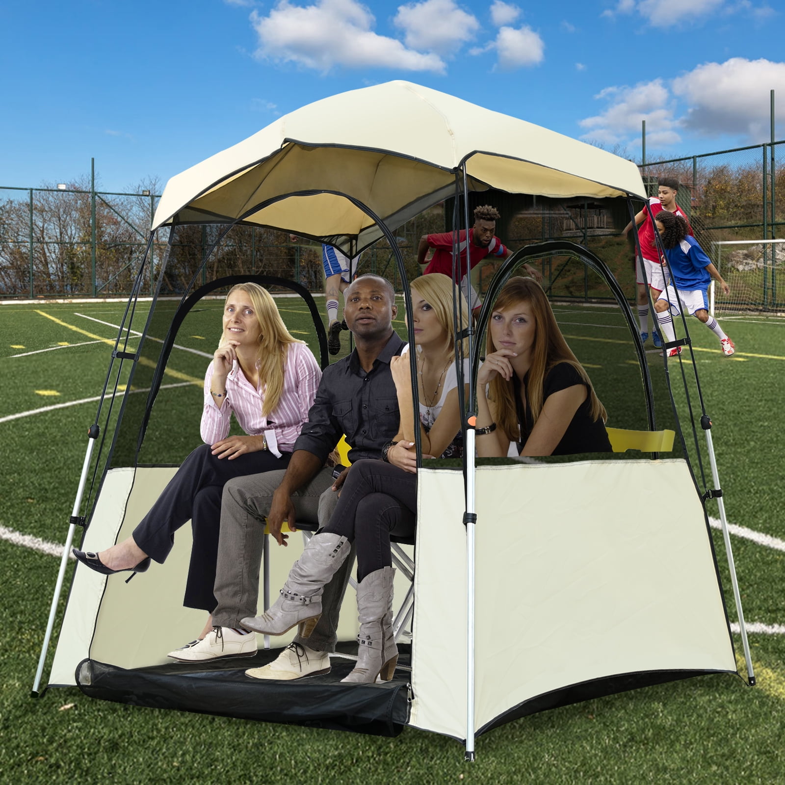 Outdoor Sports Tent Pop Up Shelter with Removable Waterproof Top Cover ...