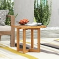 Outdoor Square End Table, Acacia Wood Accent Side Table for Patio ...