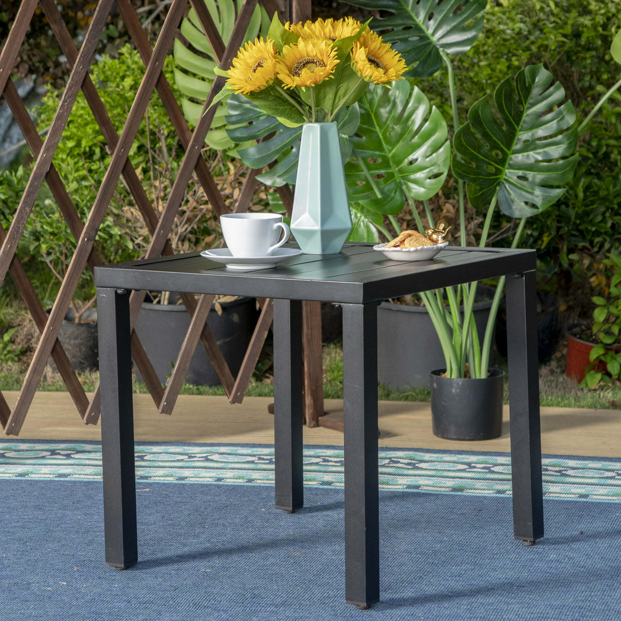 Outdoor Square Side Table, 18.9