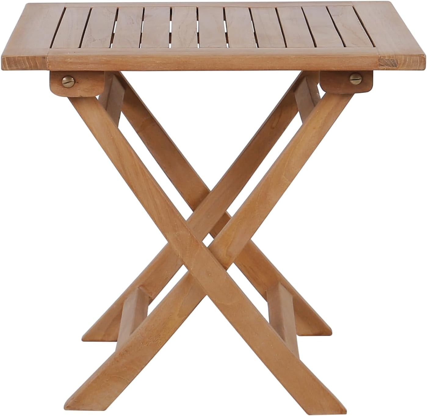 Outdoor Square Side Table, Teak Wood Patio Table with Solid Top, Side ...