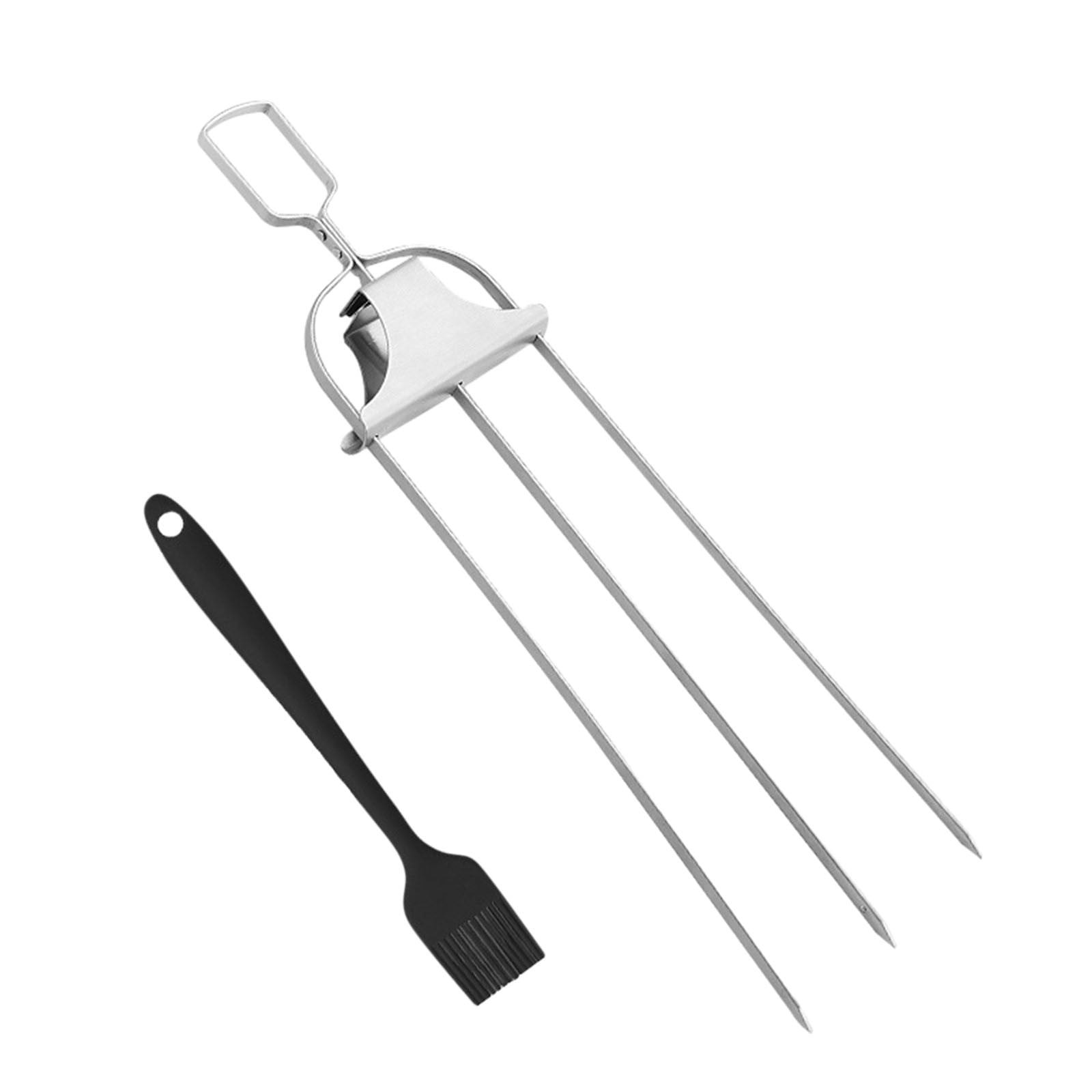 Outdoor Stainless Steel Barbecue Fork Border Three Pronged Barbecue ...