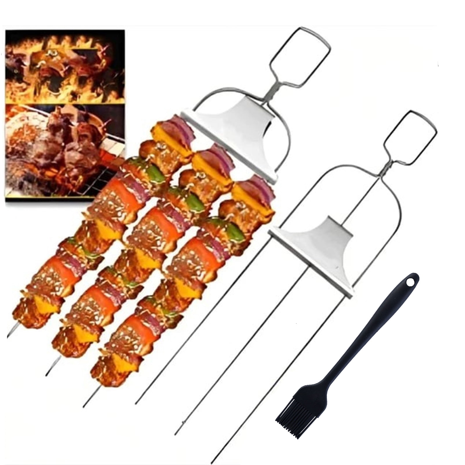 Outdoor Stainless Steel Barbecue Fork, Three Pronged Meat Chicken Wing ...