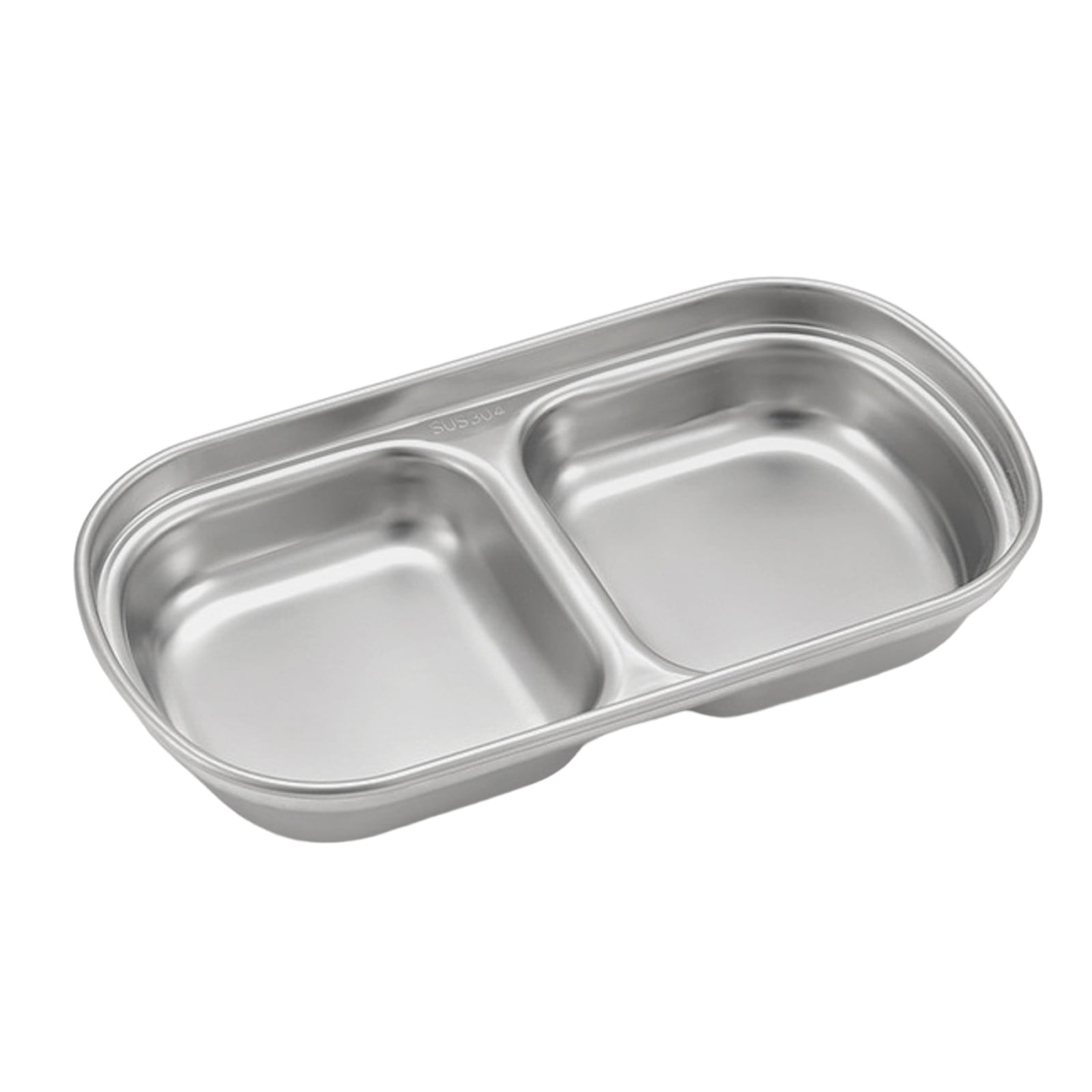 Outdoor Stainless Steel Tray Compartment Dish Dipping Bowl Portable and ...