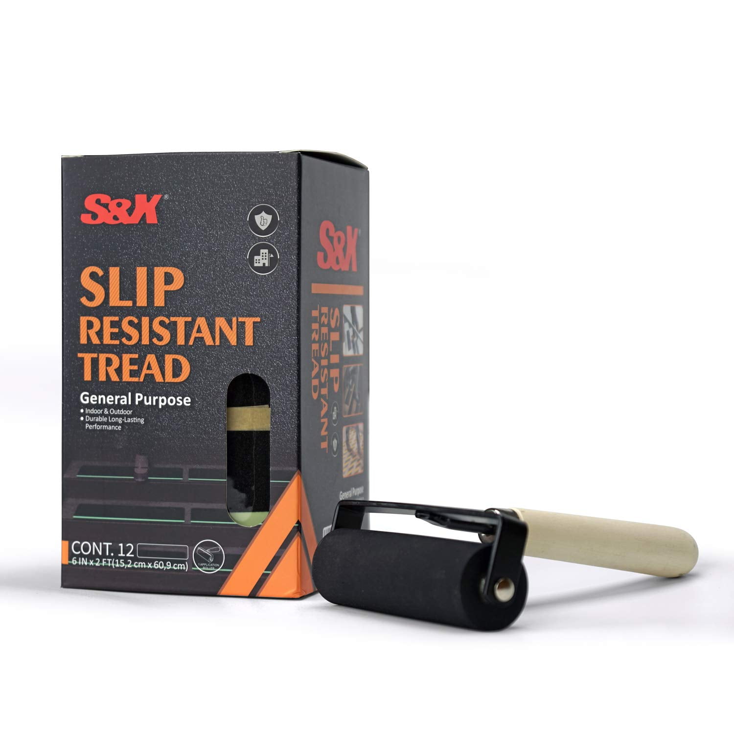 Outdoor Stair Treads Non-Slip 5-Pack, 6" x 24" with Glow-in-The-Dark ...