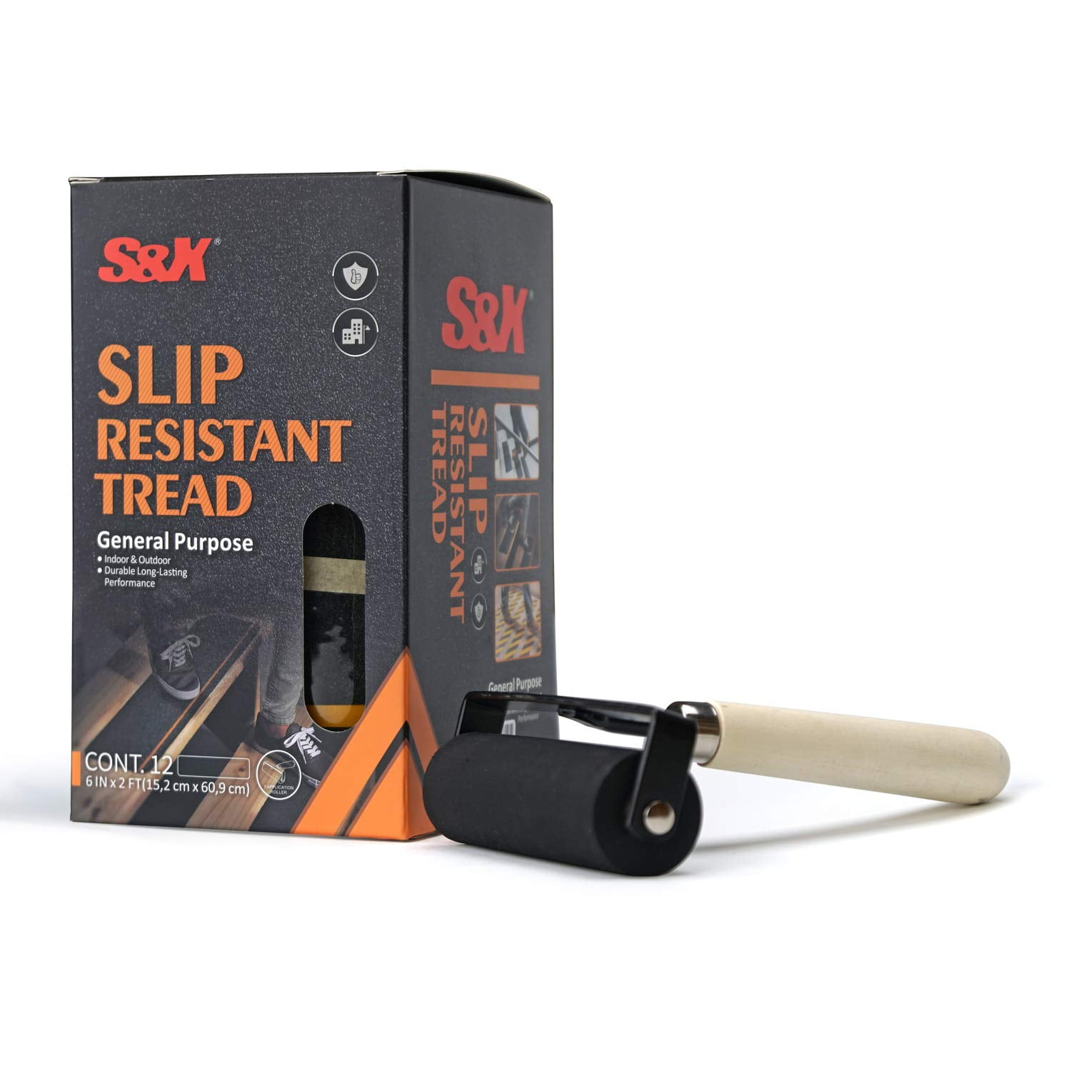 Outdoor Stair Treads Non-Slip 5-Pack, 6" x 24" with Glow-in-The-Dark ...