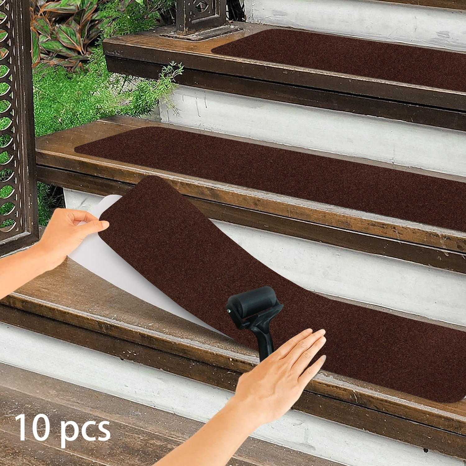 Outdoor Stair Treads Non-Slip Weather Resistant,6" x 24" 15 Pack, Pre ...