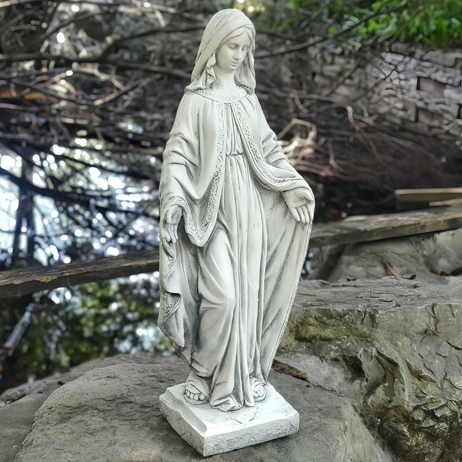 Outdoor Statue 32”H Large Virgin Mary Paintable Statue Garden European ...