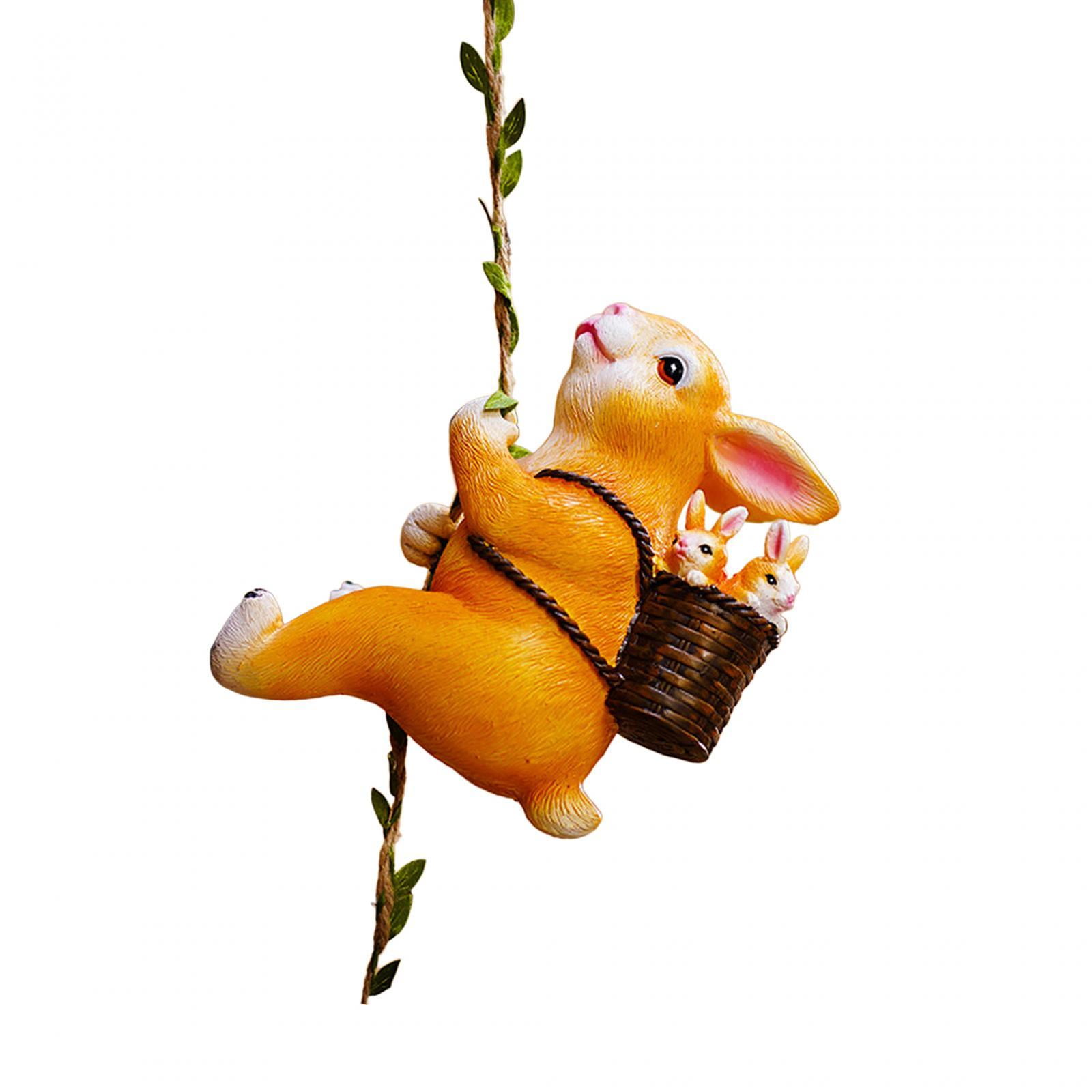 Outdoor Statues Garden Rabbit Sculpture 16x14cm Novelty Rabbit Ornament ...