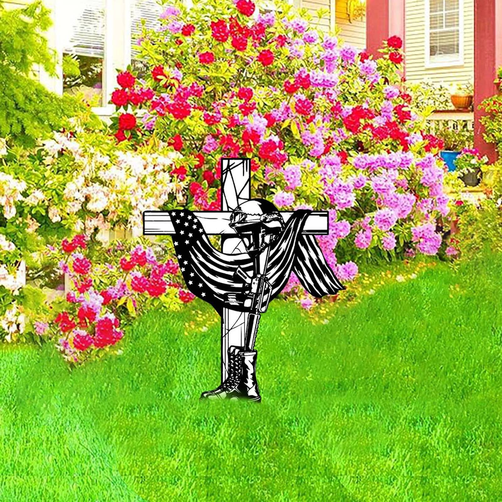 Outdoor Statues,Garden Silhouette Kneeling Soldier Decoration Easy To ...