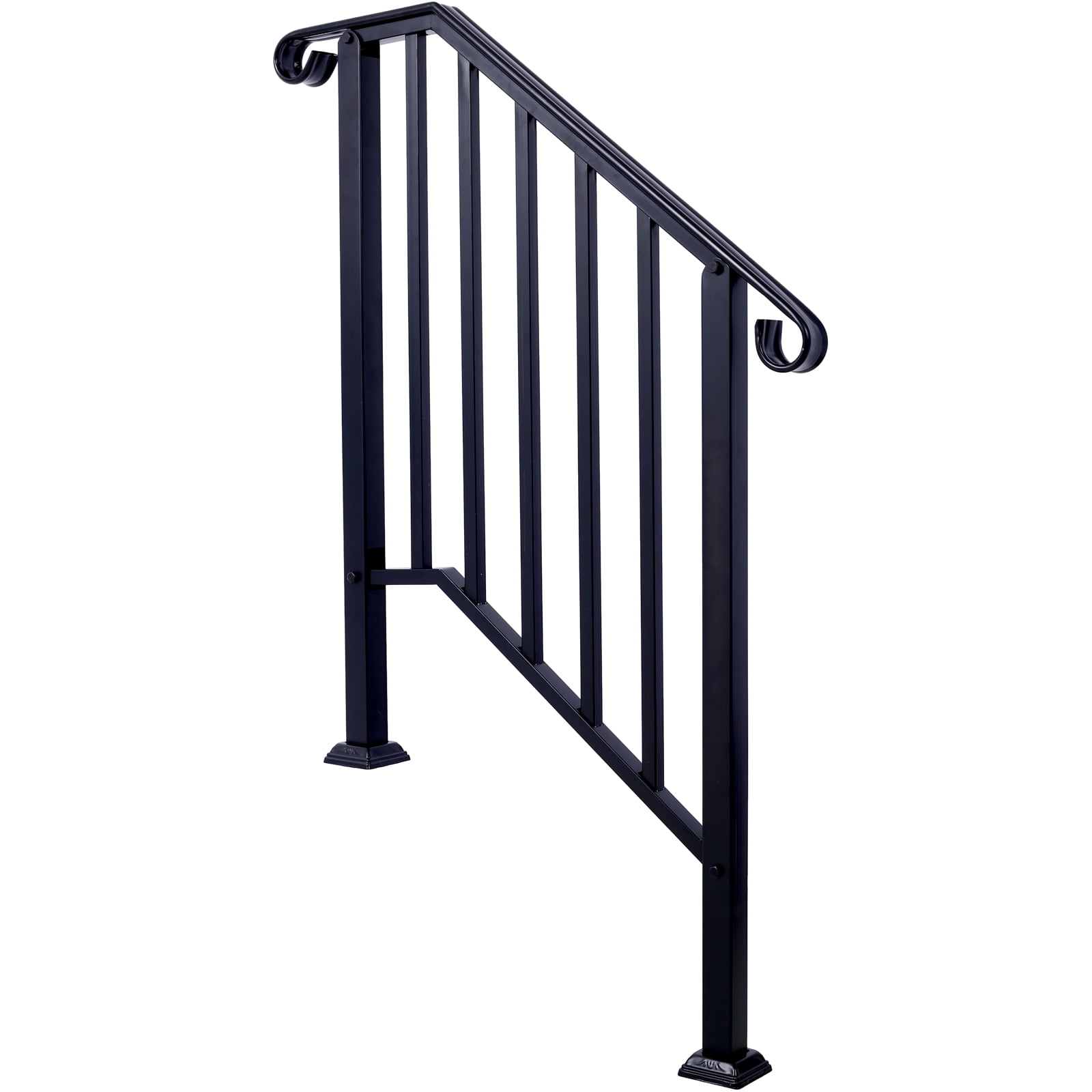 Outdoor Step Handrail For 2 Or 3 Steps Outdoor Stair Railing, Wrought ...