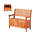 Outdoor Storage Bench 33 Gal, 2-Person Cedar Wood Deck Box - Waterproof ...