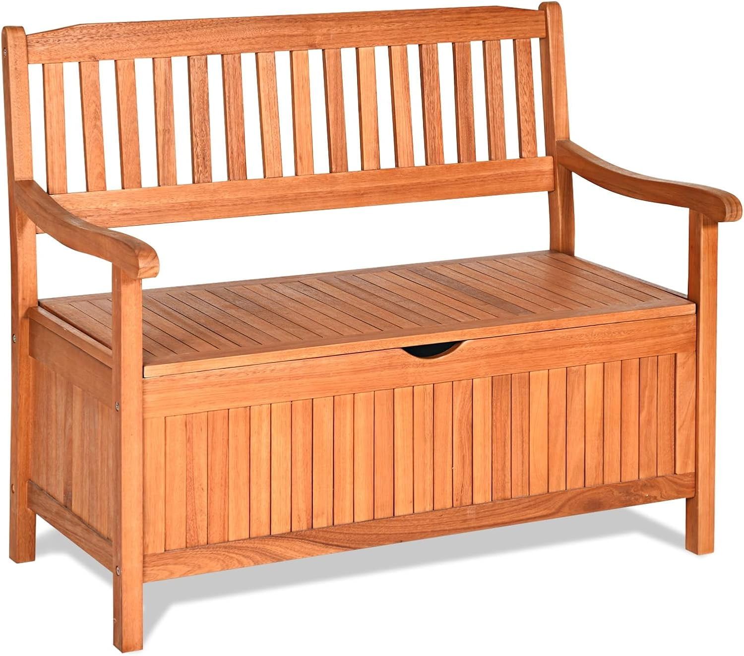 Outdoor Storage Bench Wooden Deck Box with Removable Dustproof Liner ...