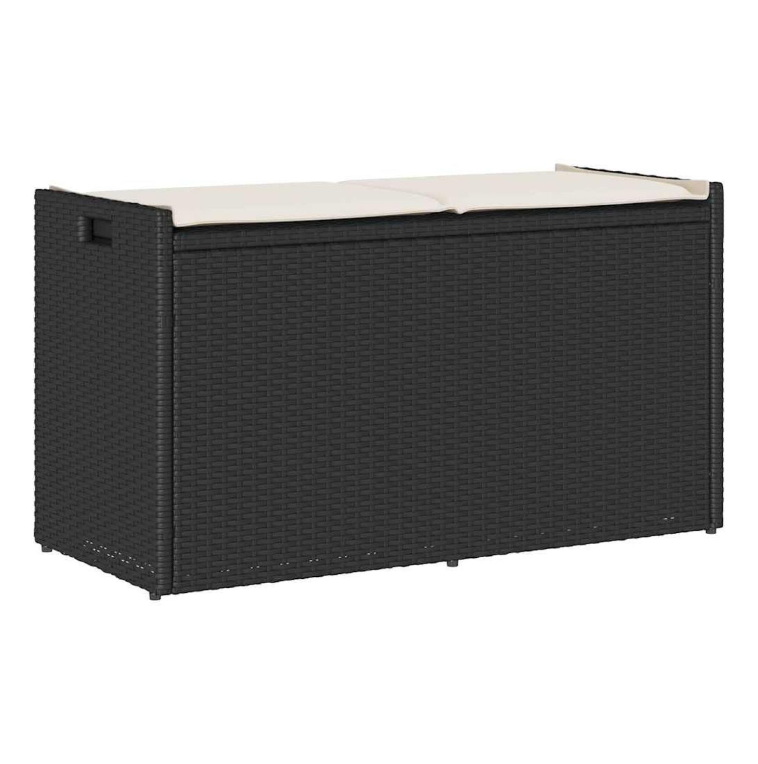 Outdoor Storage Black PE Rattan, Powder-Coated Steel 39.4 in - Walmart.com