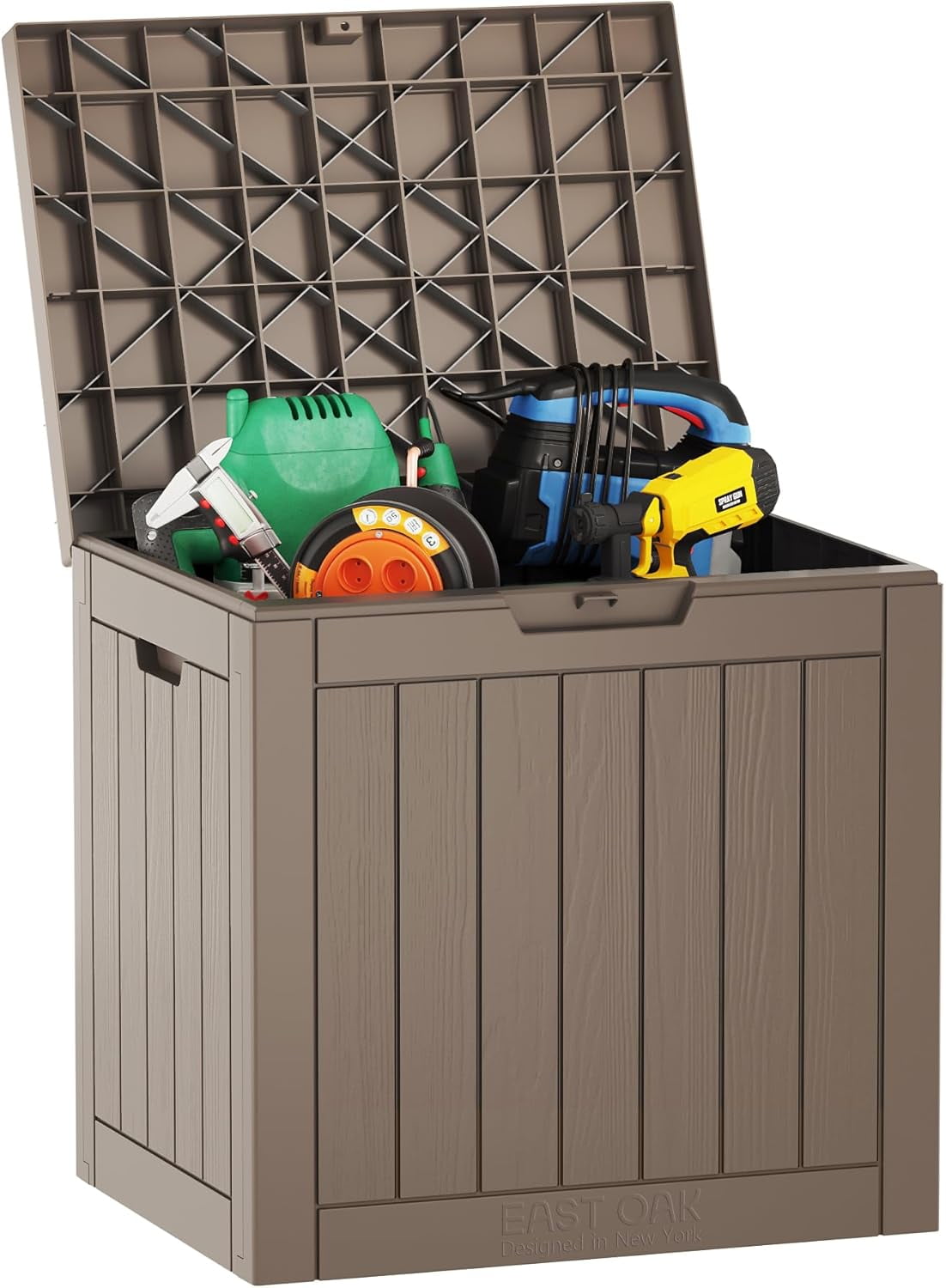 Outdoor Storage Box, 100 Gallon Deck Box, Waterproof Resin Storage ...