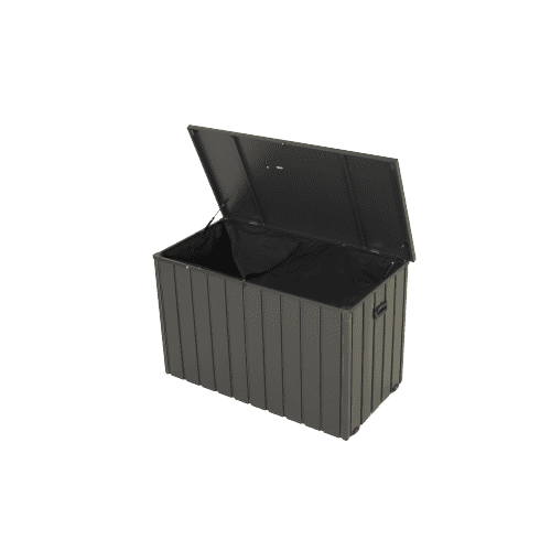 Outdoor Storage Box, 100 Gallon Metal Deck Box Built-in a Oxford Fabric ...