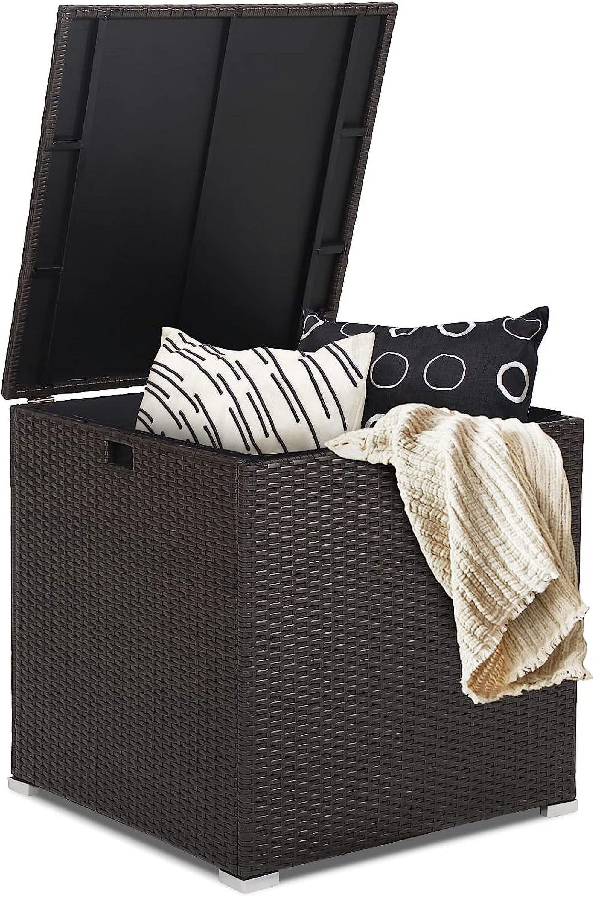 Outdoor Storage Box 72-Gallon - Outside Wicker Storage Bin with ...