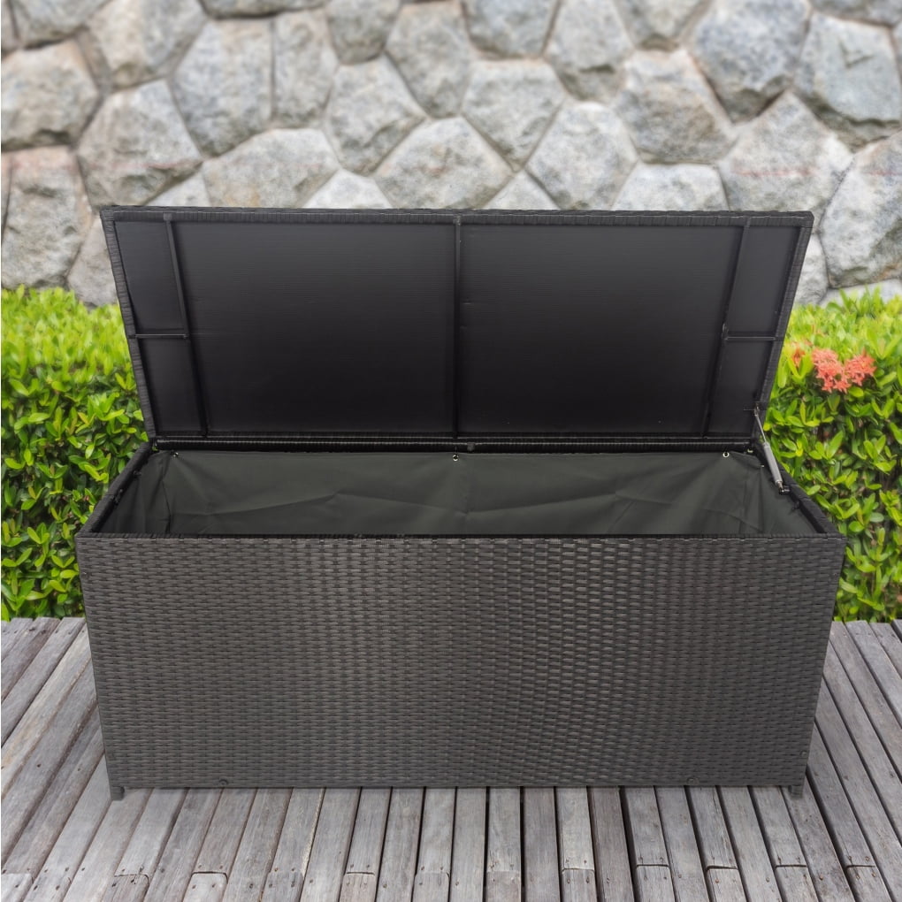 Outdoor Storage Box, Deck Box for Outside, Large Wicker Patio Deck ...