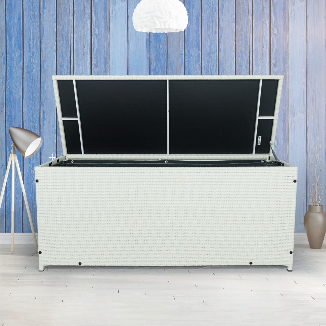 Outdoor Storage Box, Deck Box for Outside, Large Wicker Patio Deck ...