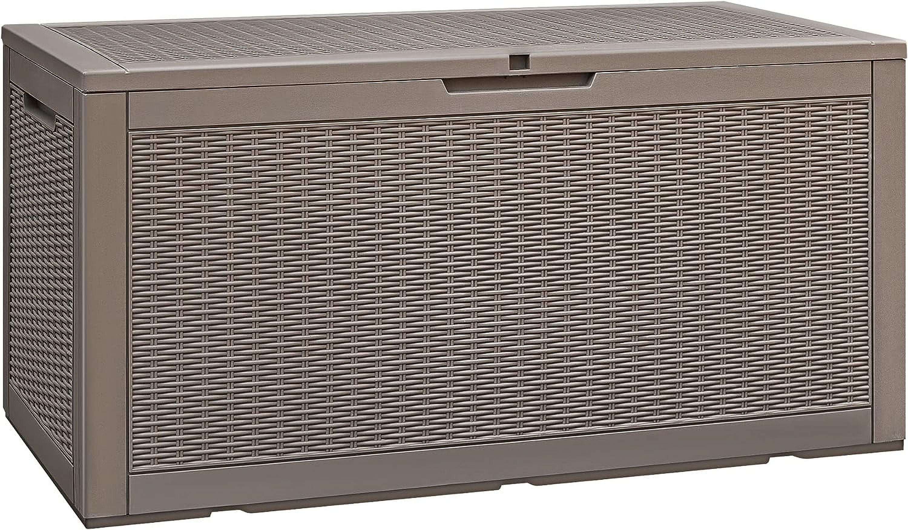 Outdoor Storage Box Waterproof Large Resin Deck Box Patio Storage Bench ...