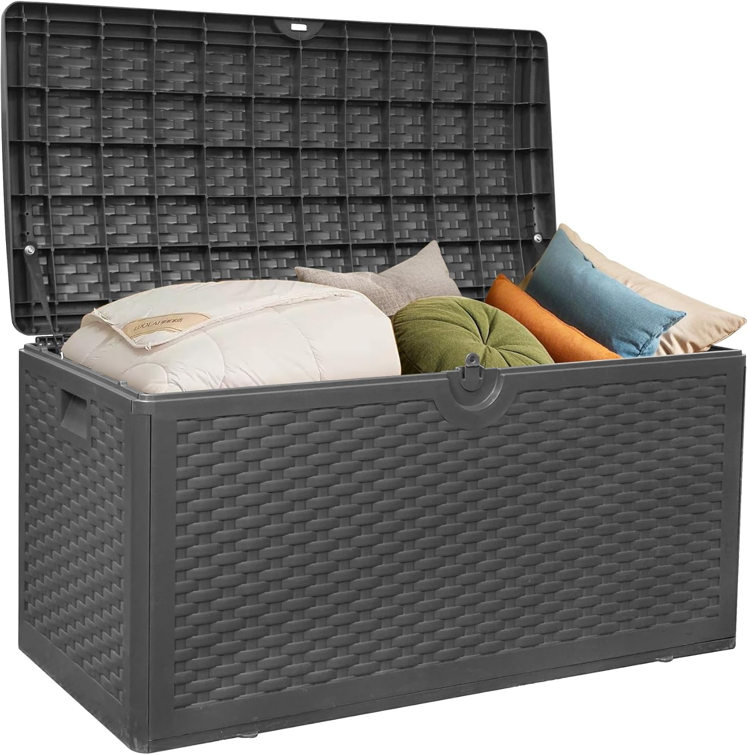 Outdoor Storage Box Waterproof, Patio Storage Deck Box Lockable ...