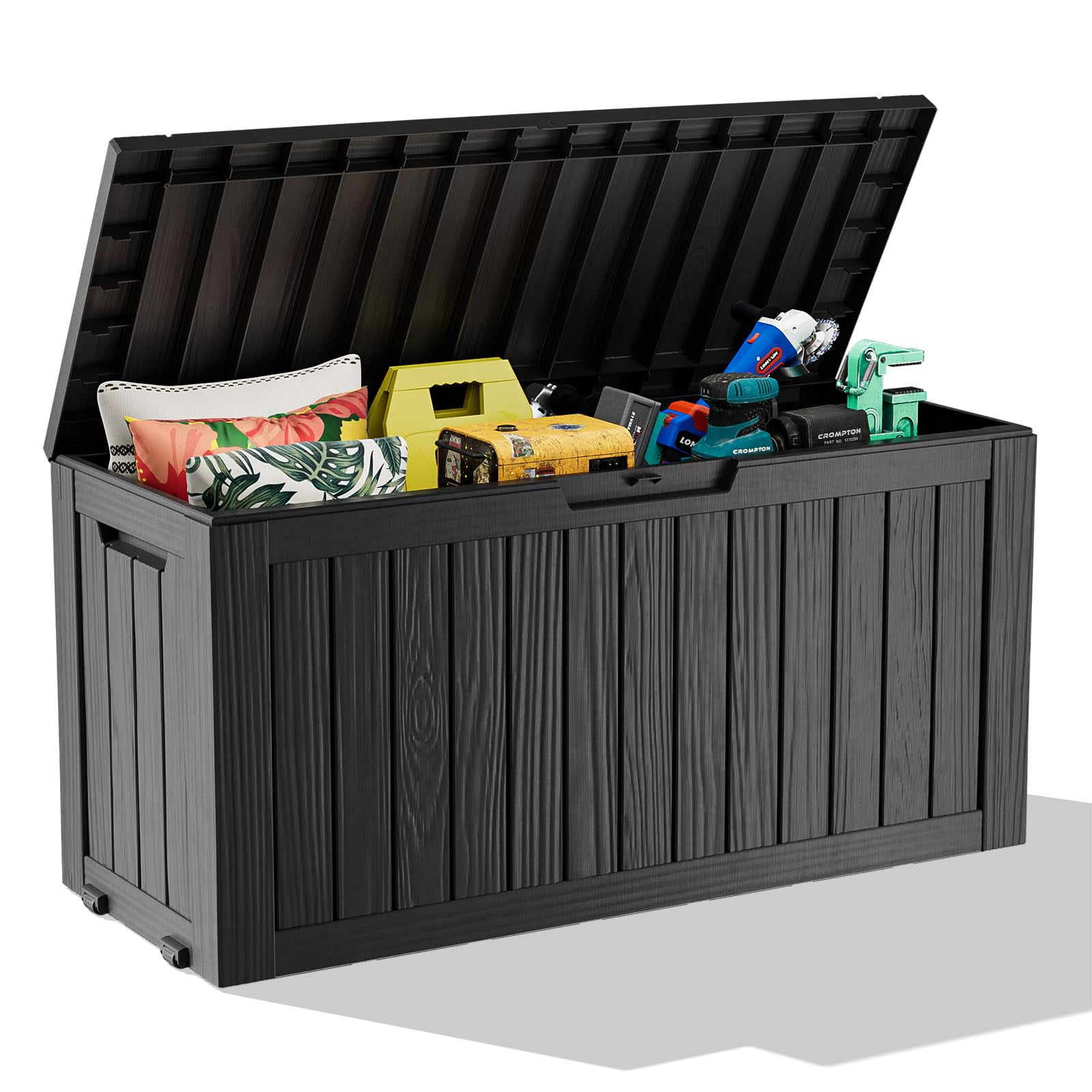 Outdoor Storage Box with Wheels – 75 Gallon Mobile Waterproof Resin ...
