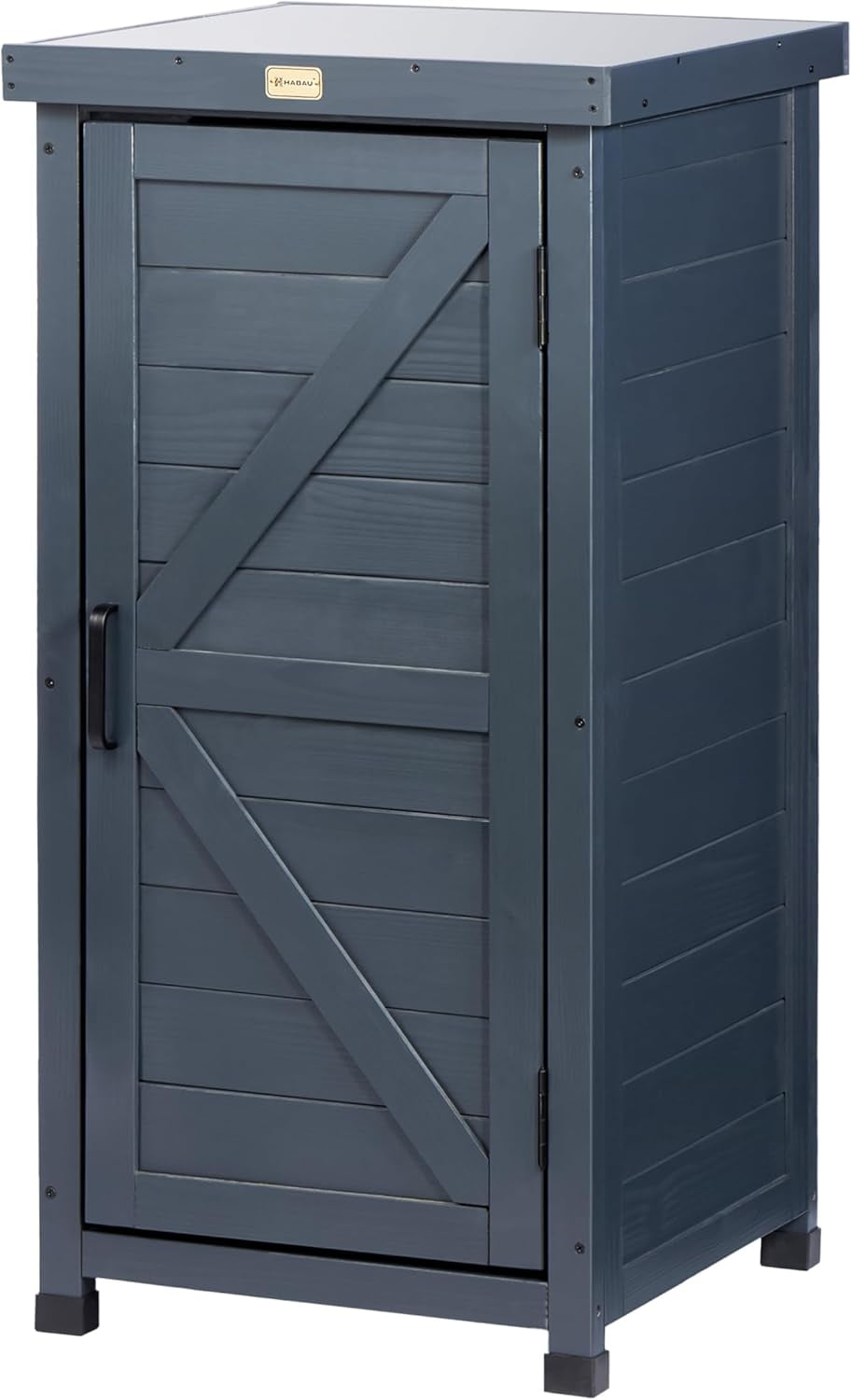 Outdoor Storage Cabinet, Potting Bench Table with Metal Tabletop ...