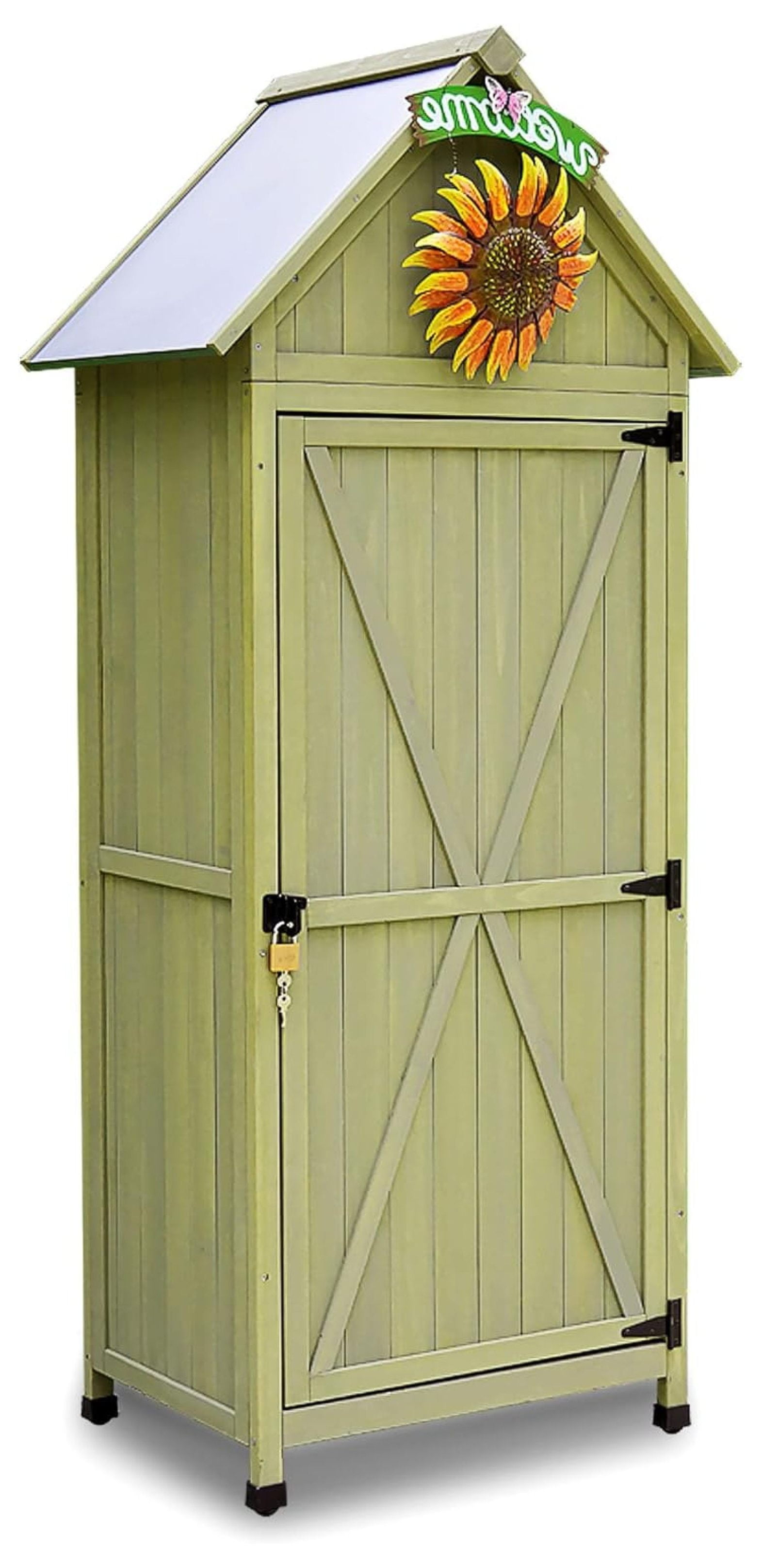 Outdoor Storage Cabinet Waterproof Galvanized Roof,Tall Large Wooden ...