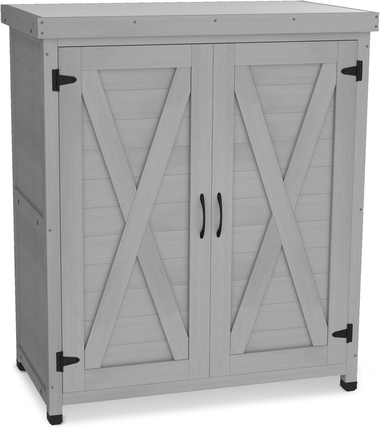 Outdoor Storage Cabinet, Wood Shed for Tool,Package Delivery Box for ...