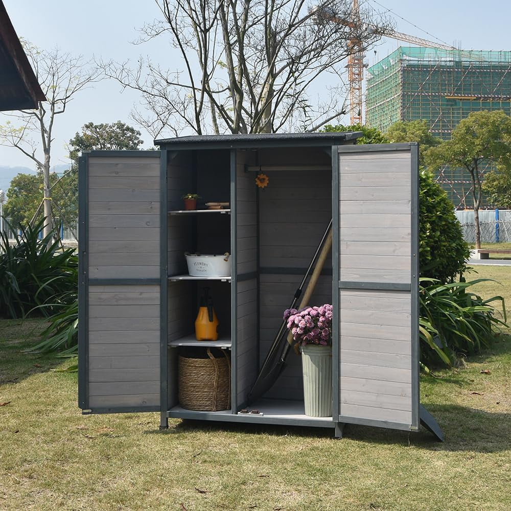 Outdoor Storage Cabinets Weatherproof, Outdoor Storage Shed with ...