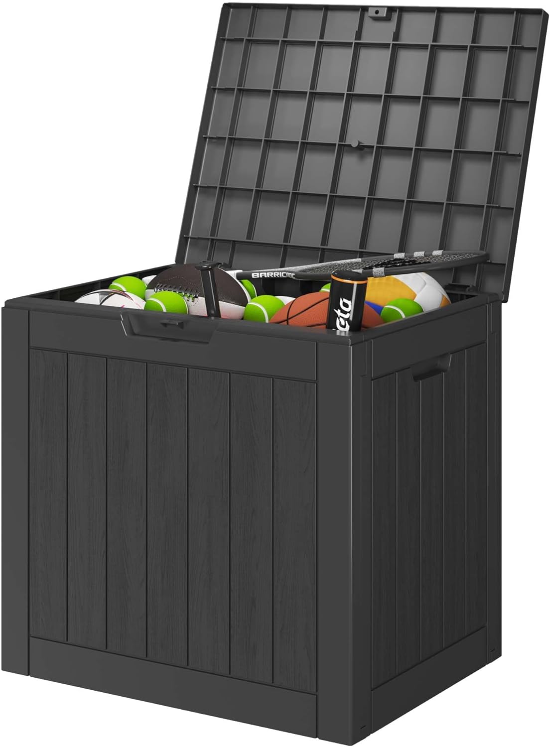 Ktaxon 75gal Outdoor Garden Resin Storage Deck Box Tools Black ...