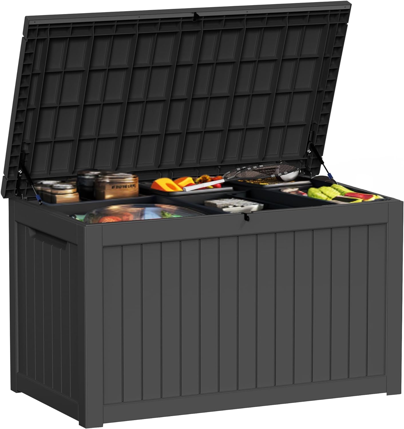 Outdoor Storage Housing Deck Box - Waterproof Patio Furniture, Garden ...
