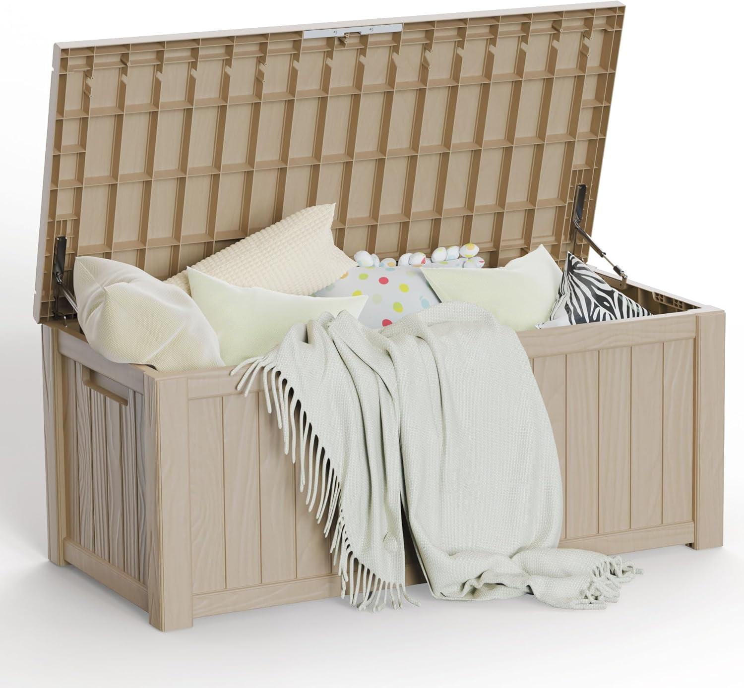 Outdoor Storage Housing Deck Box - Waterproof Patio Furniture, Garden ...